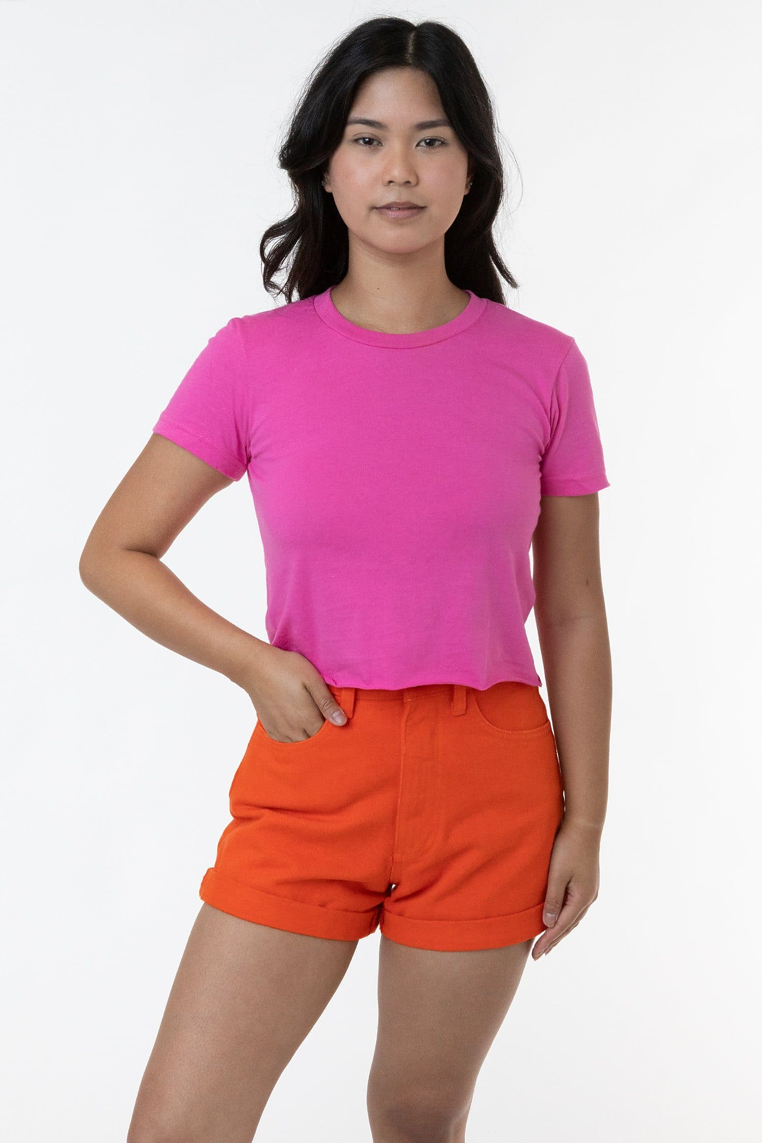 4.3 oz Fine Jersey Crop Top | Los Angeles Apparel