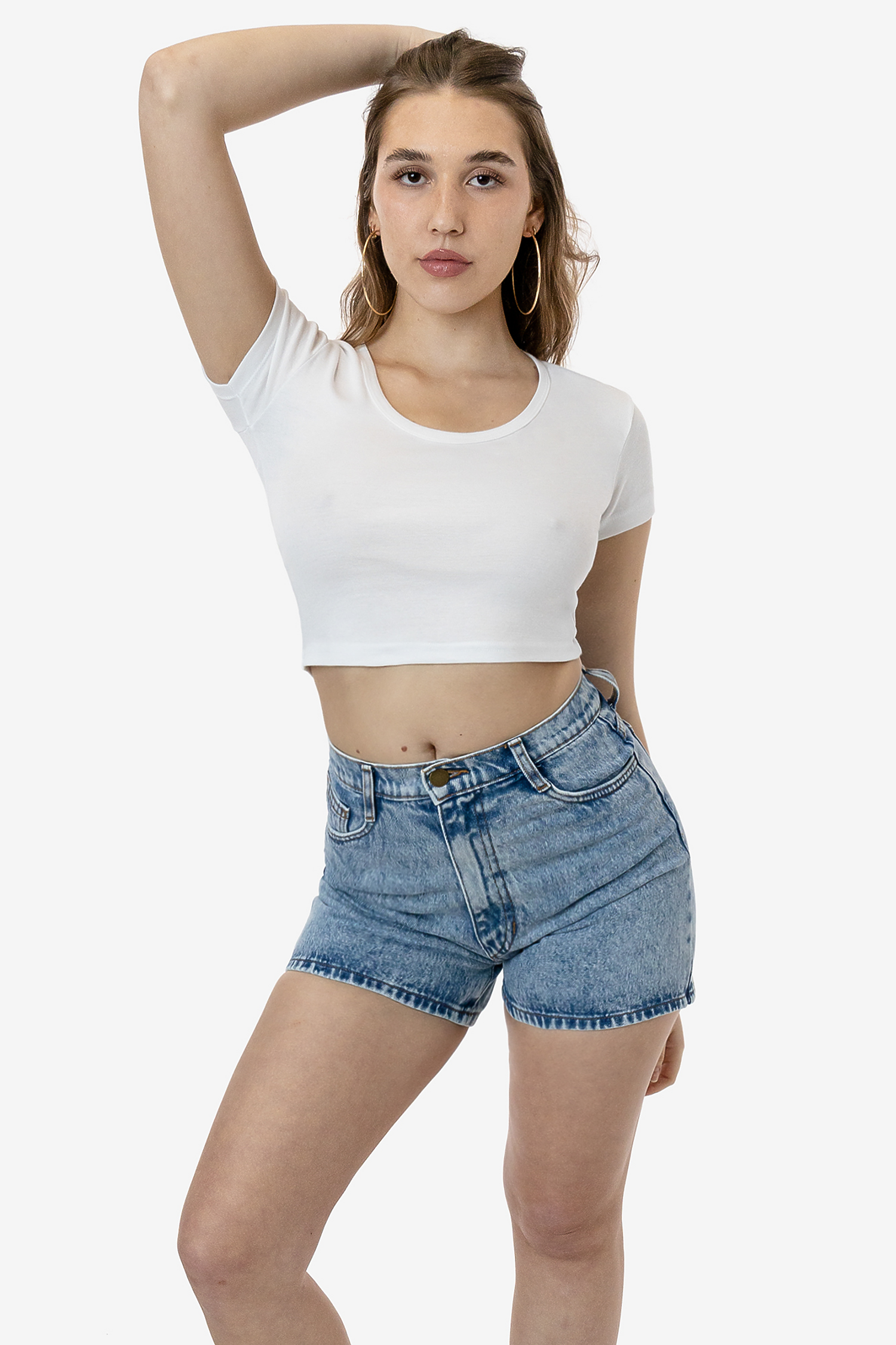 Baby Rib Scoopneck Crop Top | Los Angeles Apparel